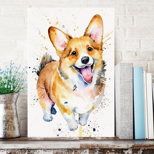Corgi Dog Watercolor Print Cute Pet Keepsake Wall Art Dog Lover Gift ...