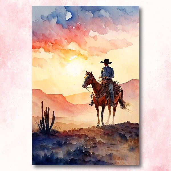 Cowboy Painting - Etsy