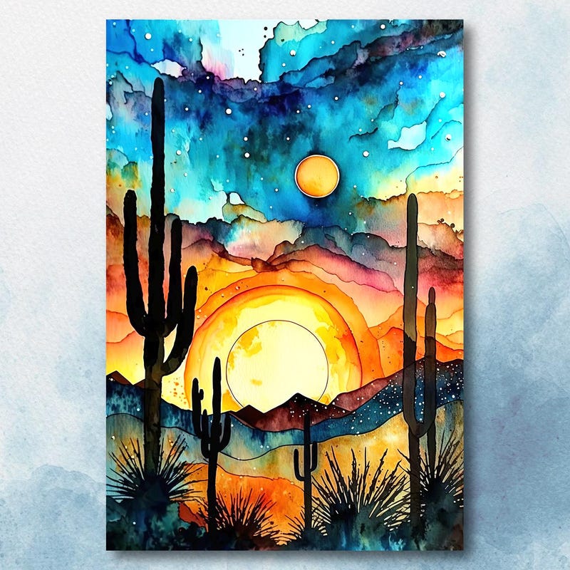 Saguaro Painting - Etsy