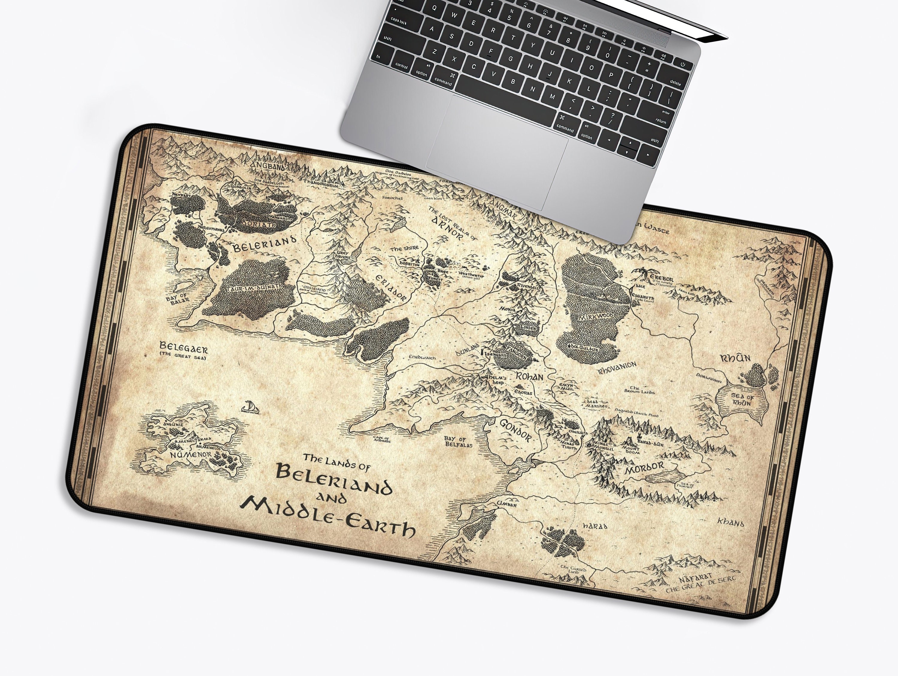 Lord of the Rings Middle Earth Map Desk Mat Mouse Pad LOTR - Etsy Denmark