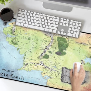 Tolkien Fantasy Map Desk Mat, Epic Adventure Mouse Pad, Nerdy Mythical ...