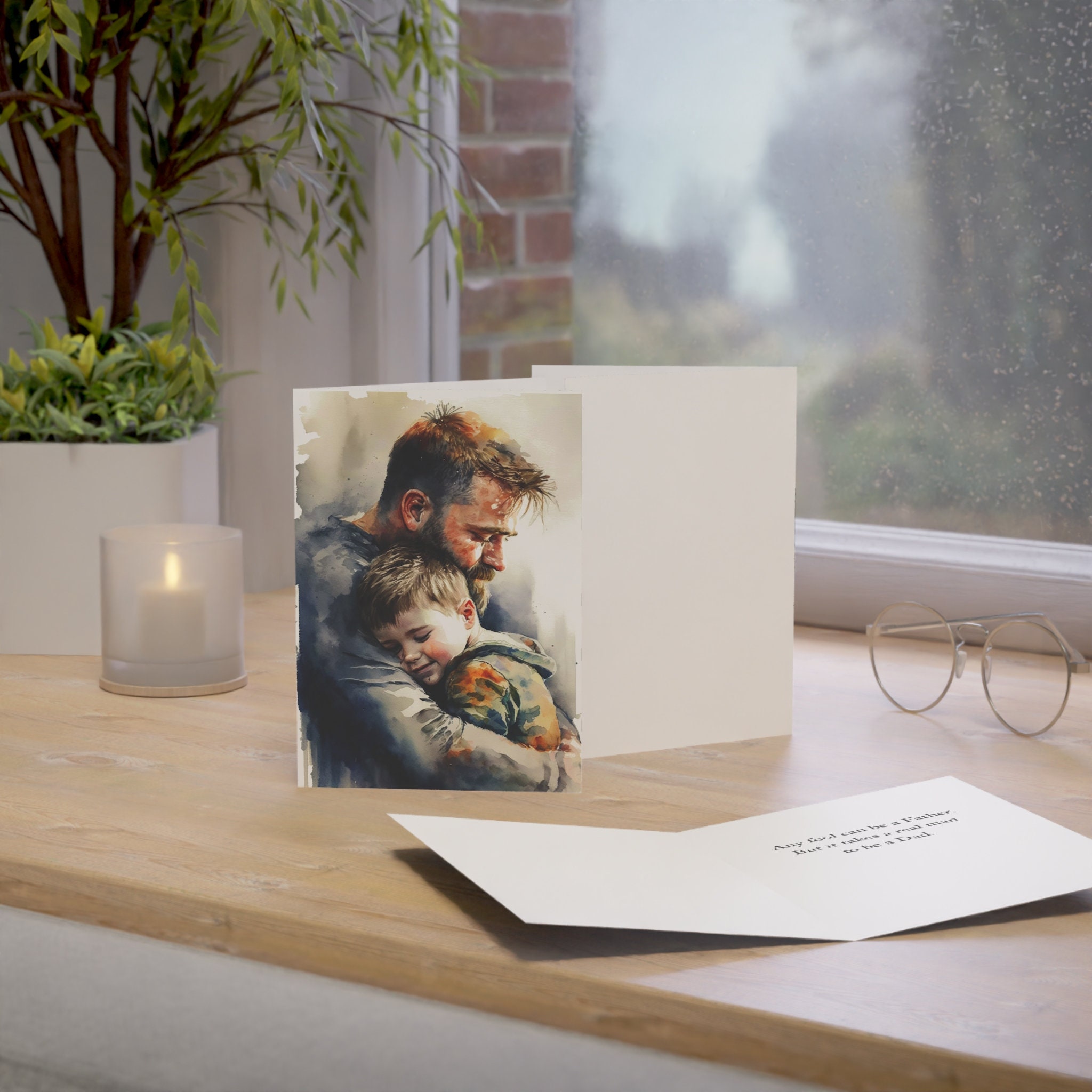 Father Son Fathers Day Card Watercolor Dad Gift for Him Daddy - Etsy