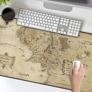 Tolkien Fantasy Map Desk Mat, Hobbit Adventure Mouse Pad Gifts, Nerdy ...