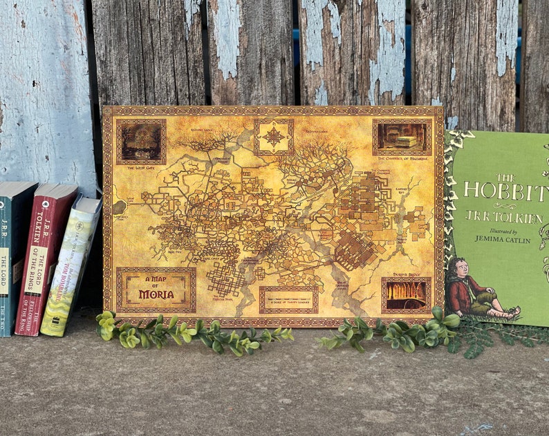 Moria Map Middle Earth Illustration Art Print Lord of the - Etsy