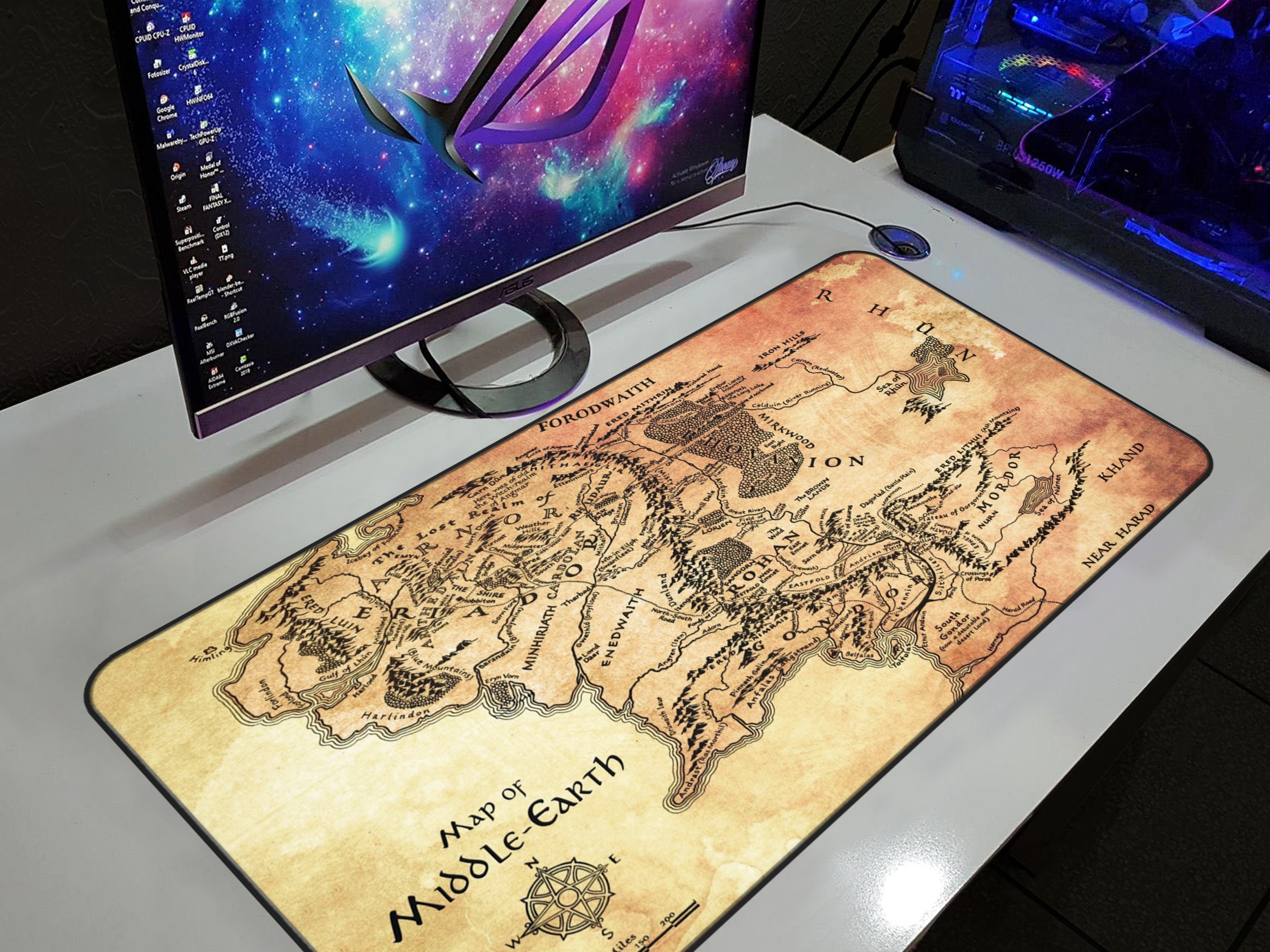 Lord Of The Rings Middle Earth Map Desk Mat, LOTR Designed & Sold By ...