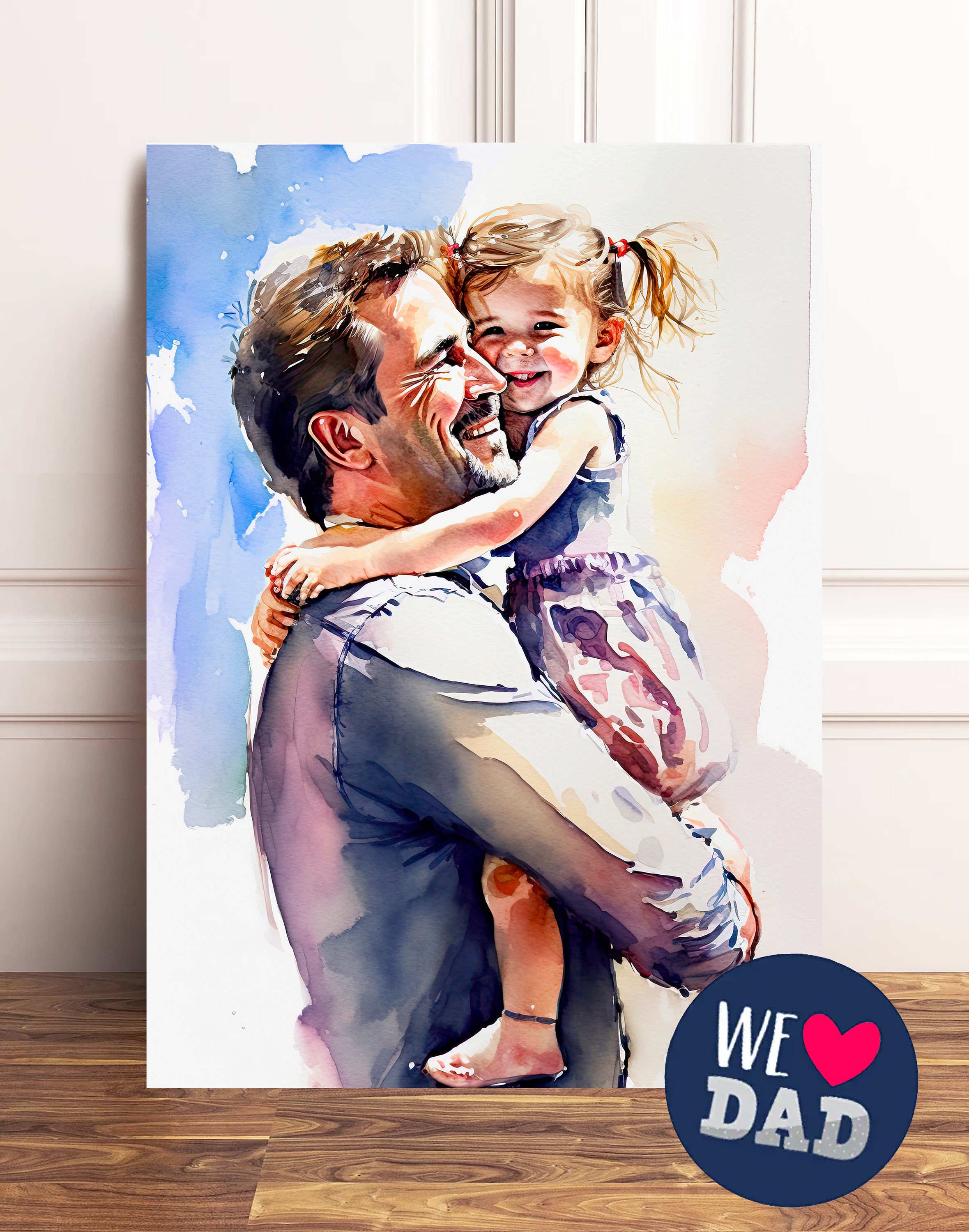 Watercolor Fathers Day Card Dad Gift for Him Daddy Father's Day Gift ...