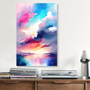 Nature Inspired Abstract Sunset Wall Art Print Minimalist Painting ...
