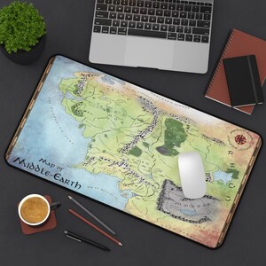 Tolkien Fantasy Map Desk Mat, Epic Adventure Mouse Pad, Nerdy Mythical ...