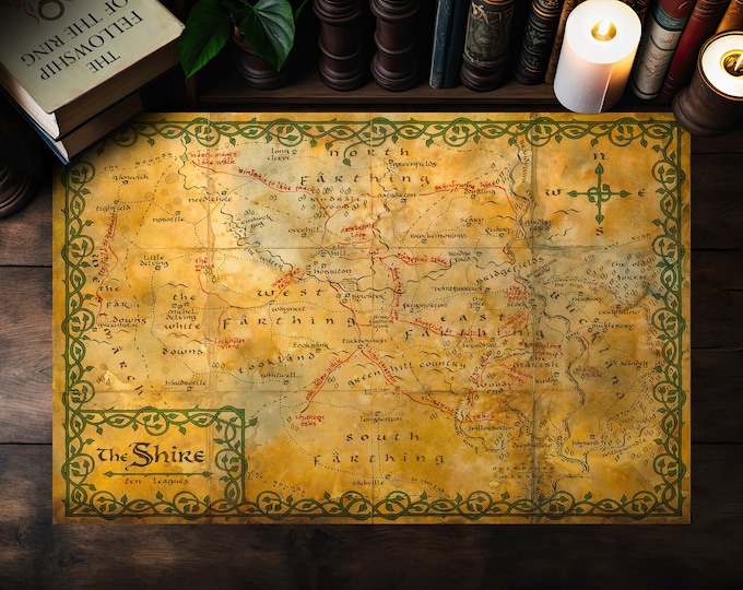 Beleriand Silmarillion Map Art Print, Vintage Fantasy World Poster ...