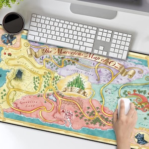 Land of Oz Map Desk Mat, Wizard of Oz Mouse Pad, Wicked Fantasy Gifts, the Wiz Home Office Decor ...