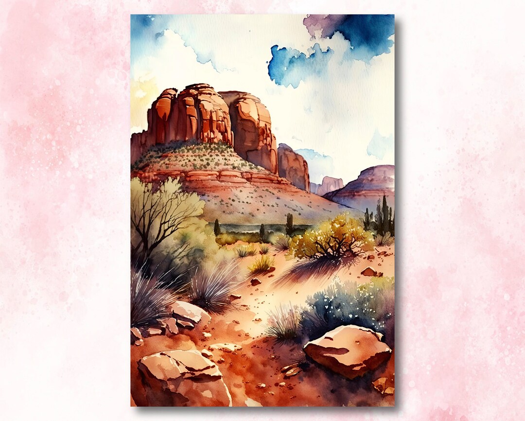 Watercolor Sedona Print Arizona Southwest Wall Art Landscape Art Gift ...