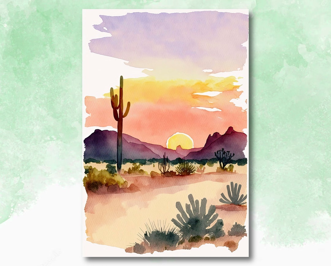 Boho Desert Sunset Art - Terracotta Earth Tones Print - Bohemian ...