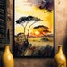 African Serengeti Sunset Wall Art Safari Print Africa Savanna ...