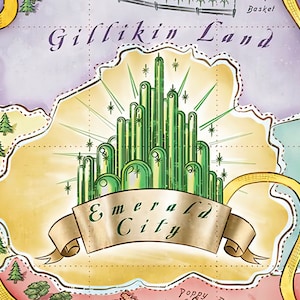 Land of Oz Map From the Wizard of Oz Illustration Art Print Wall Art Wicked Magic Gift Fantasy ...