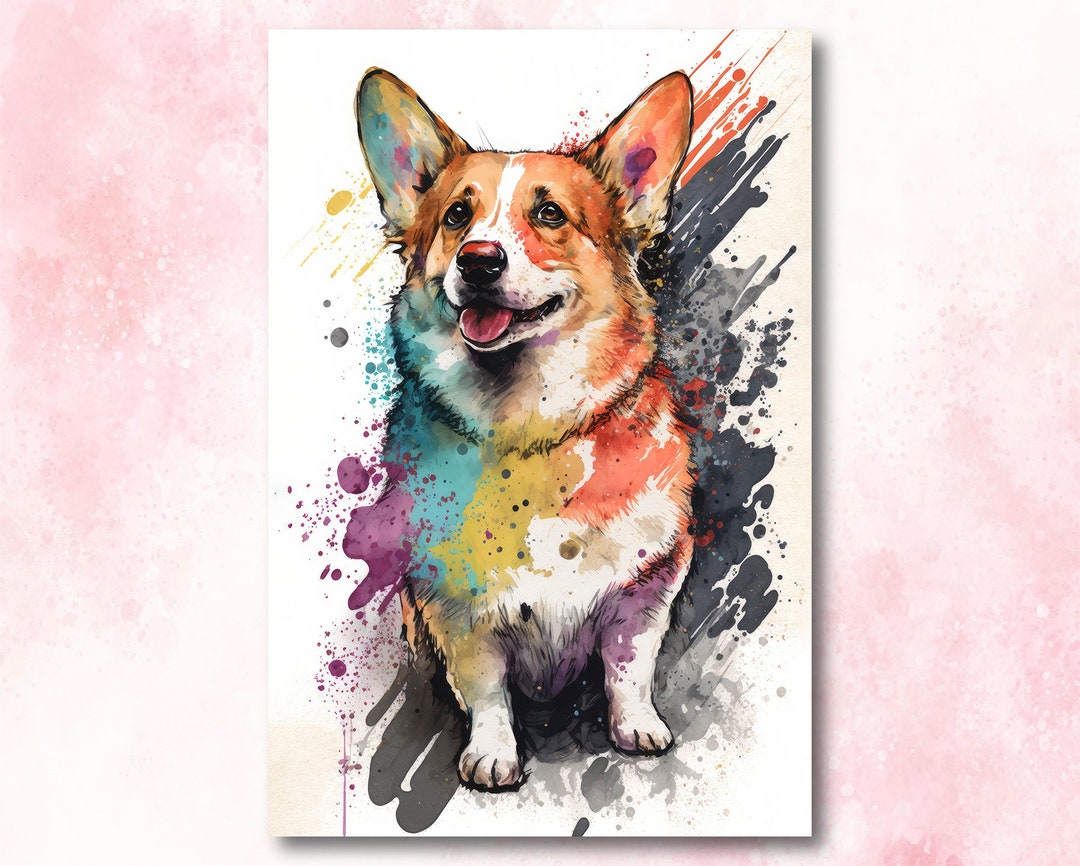Corgi Dog Watercolor Print Cute Pet Keepsake Wall Art Dog Lover Gift ...