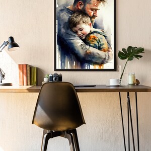 Father Son Watercolor Painting Fathers Day Gift for Him Print Cute Dad ...