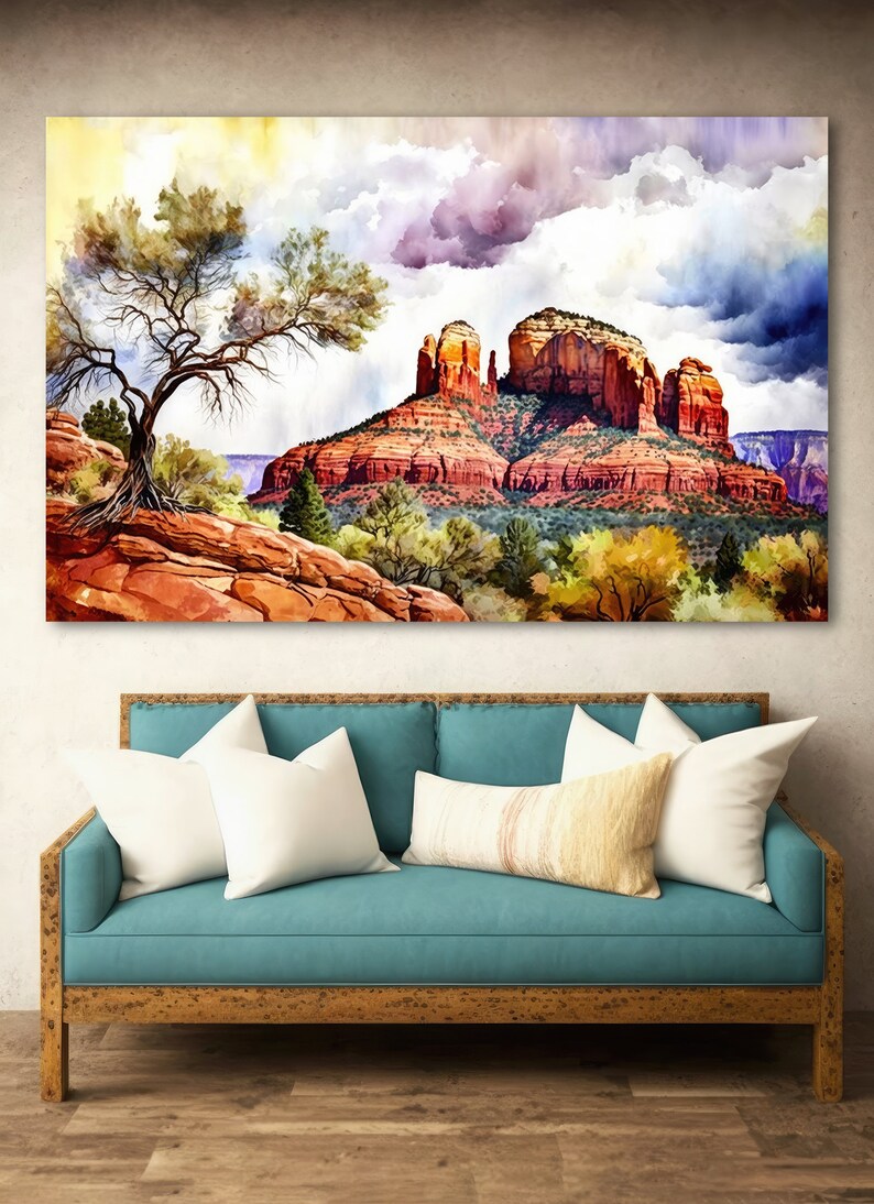 Watercolor Sedona Print Arizona Southwest Wall Art Landscape - Etsy