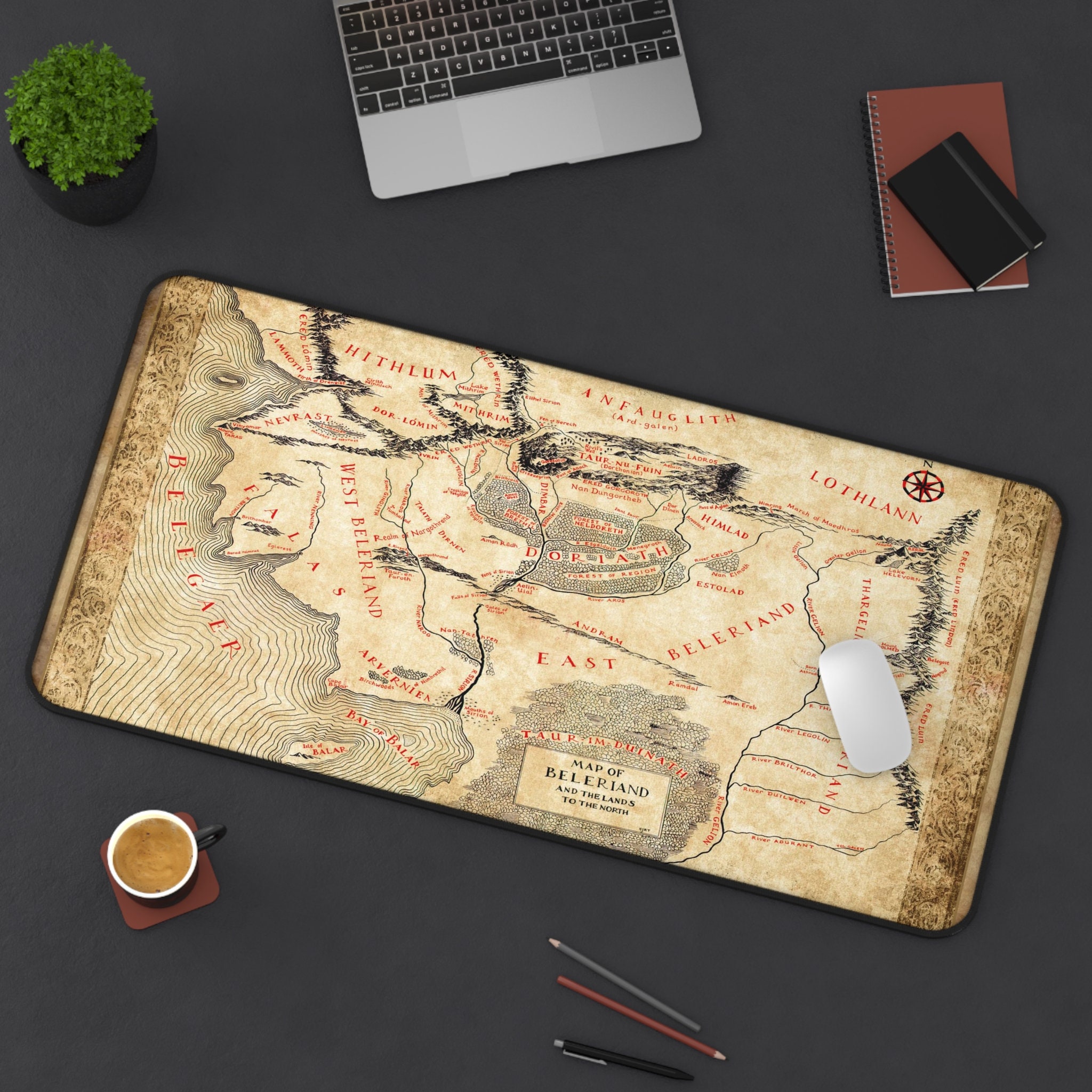 Lord of the Rings Middle Earth Map Desk Mat Mouse Pad, LOTR sold by ...