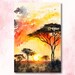 African Serengeti Sunset Wall Art Safari Print Africa Savanna ...