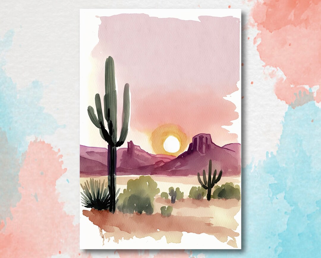 Boho Desert Sunset Art - Terracotta Earth Tones Print - Bohemian ...