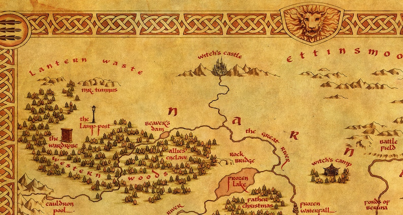 Narnia Map From the Chronicles of Narnia: the Lion the Witch - Etsy