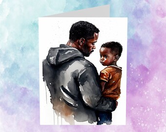 Watercolor Fathers Day Card Dad Gift for Him Daddy Father's Day Gift ...