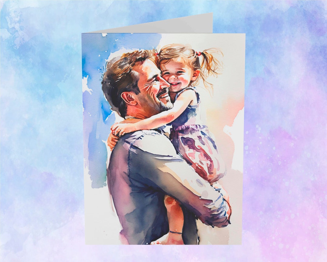 Watercolor Fathers Day Card Dad Gift for Him Daddy Father's Day Gift ...