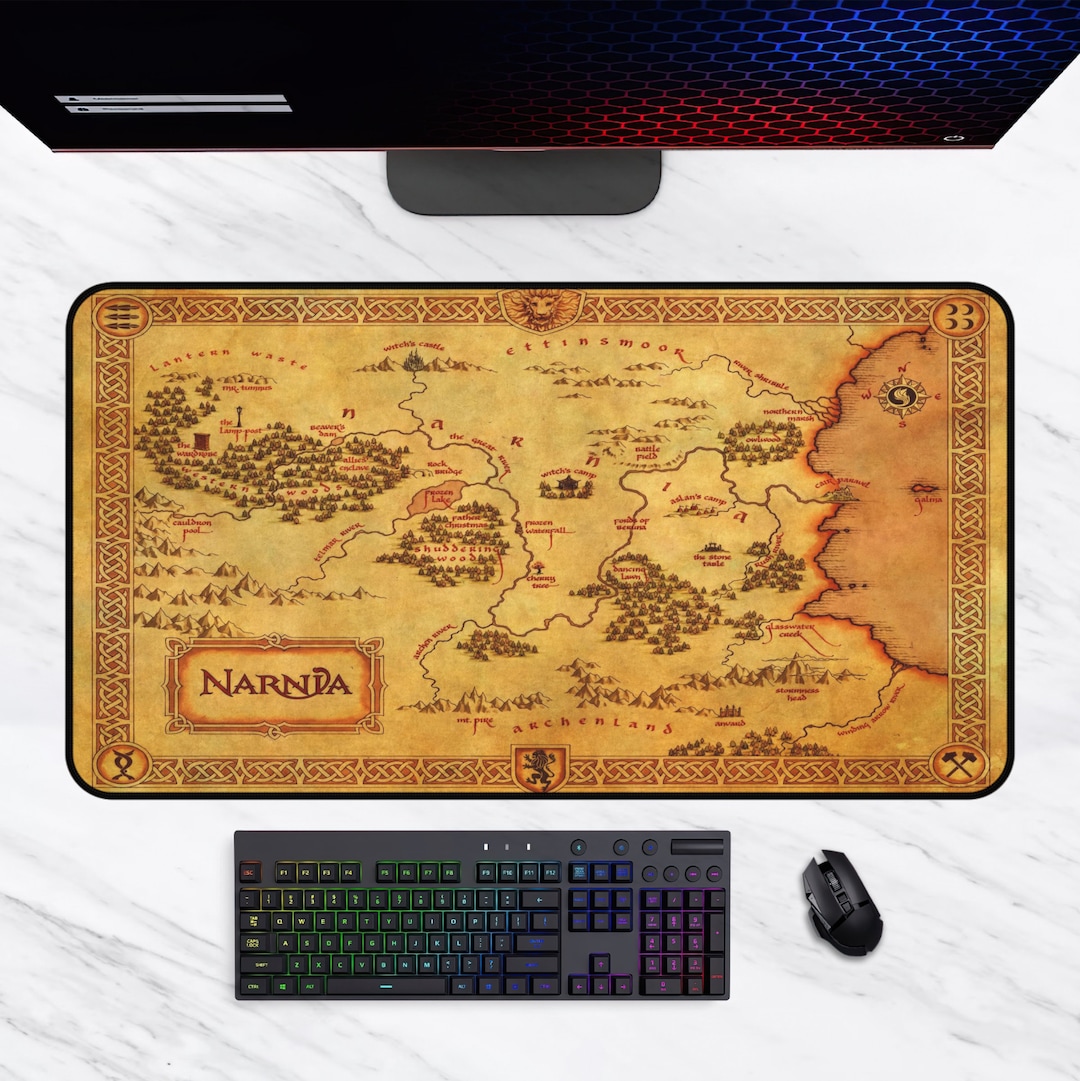 Chronicles of Narnia Map Desk Mat Fantasy Mouse Pad, the Lion Witch and ...