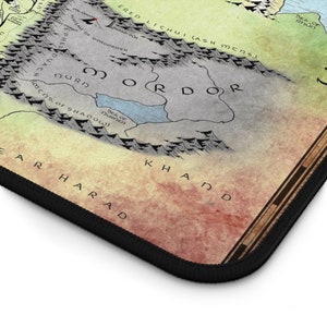 Tolkien Fantasy Map Desk Mat, Epic Adventure Mouse Pad, Nerdy Mythical ...