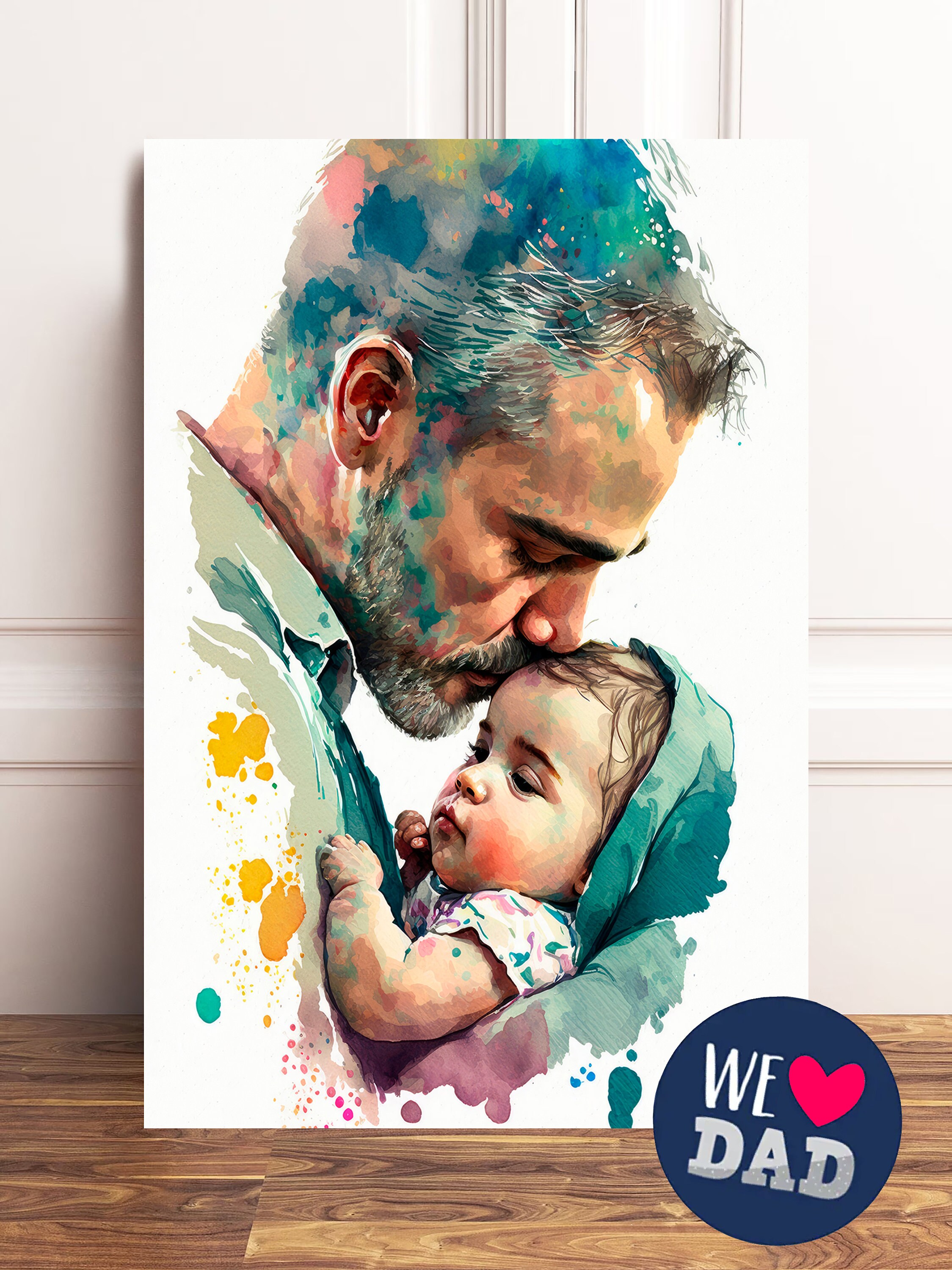 Watercolor Fathers Day Card Dad Gift for Him Daddy - Etsy