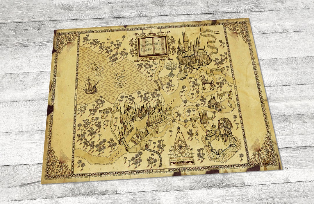 Wizard School Wizarding World Map Area Rug, Decorative Rug, Magic Gift ...
