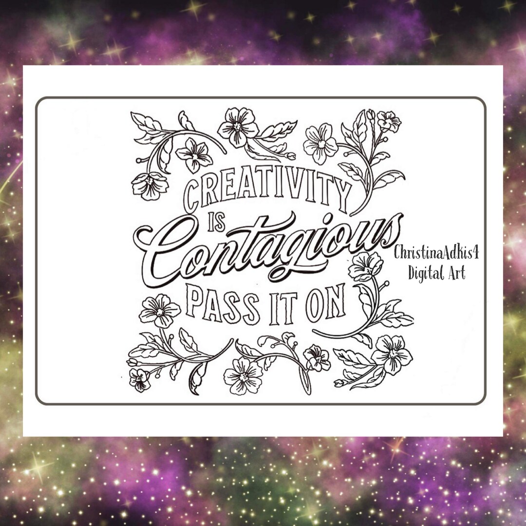 Creativity is Contagious Coloring Page - Etsy