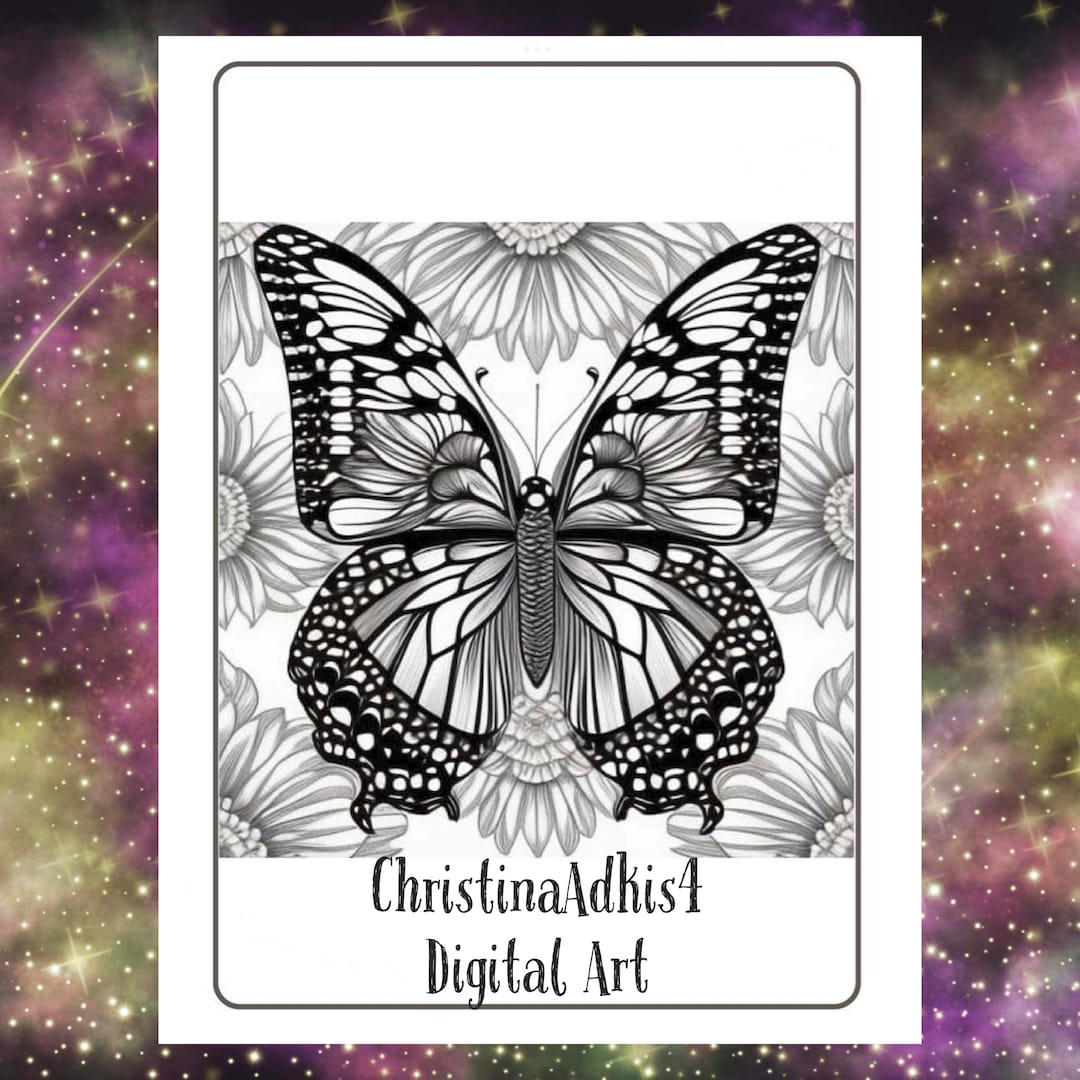 Butterfly Friends Printable Grayscale Coloring Book - Etsy