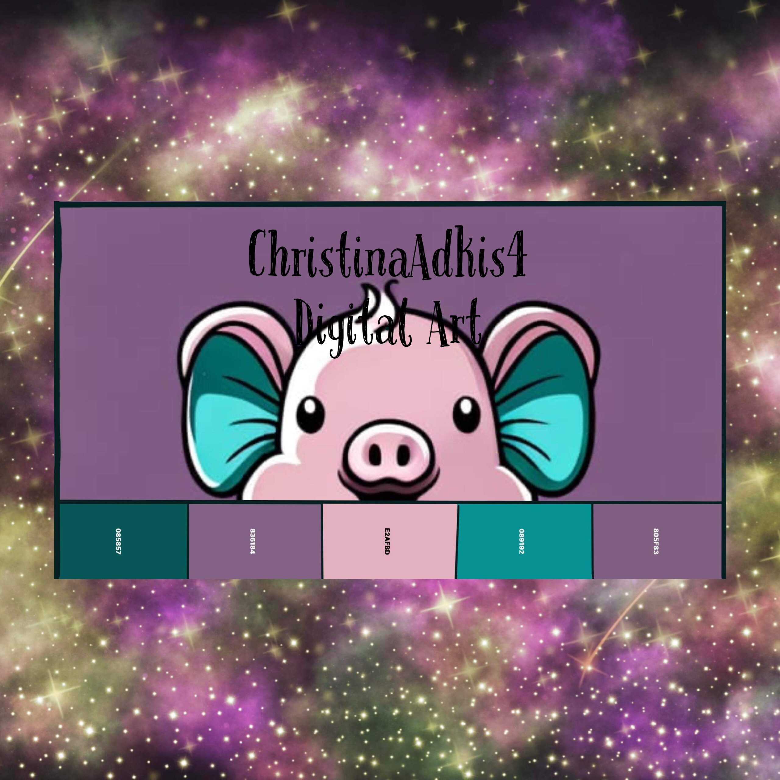 Color Palette Piggy Picture With Digital Coloring Hex Codes - Etsy