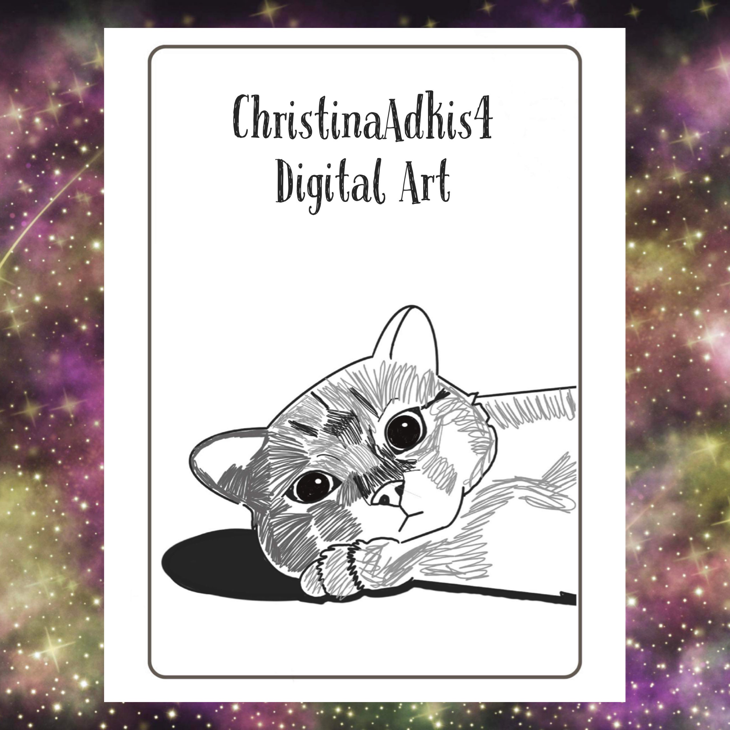 Hand Drawn Picture of Oliver the Cat Coloring Page - Etsy