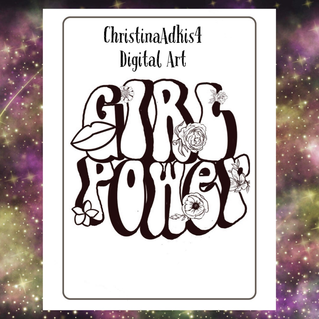 Girl Power Coloring Page - Etsy