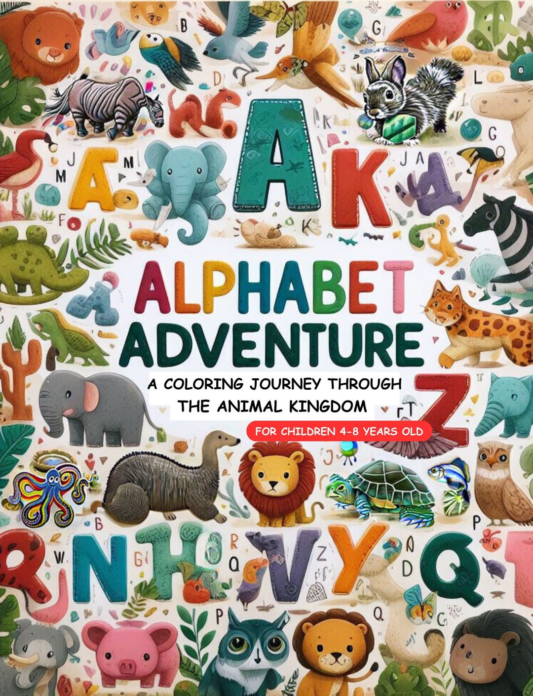 Alphabet Adventure: A Coloring Journey Through the Animal Kingdom - Etsy