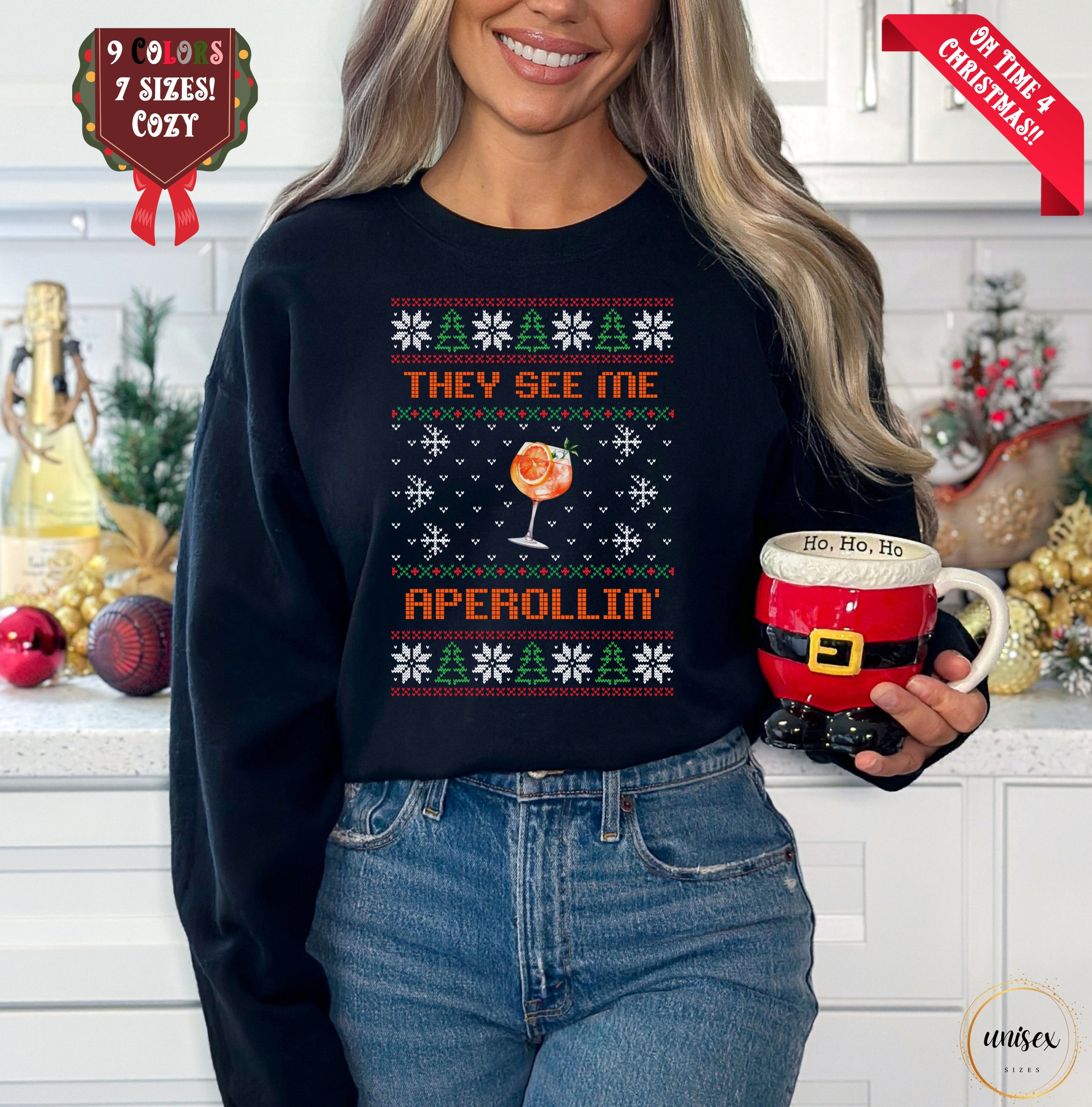 APEROL CHRISTMAS SWEATER, They See Me Aperollin' Sweater, Christmas ...