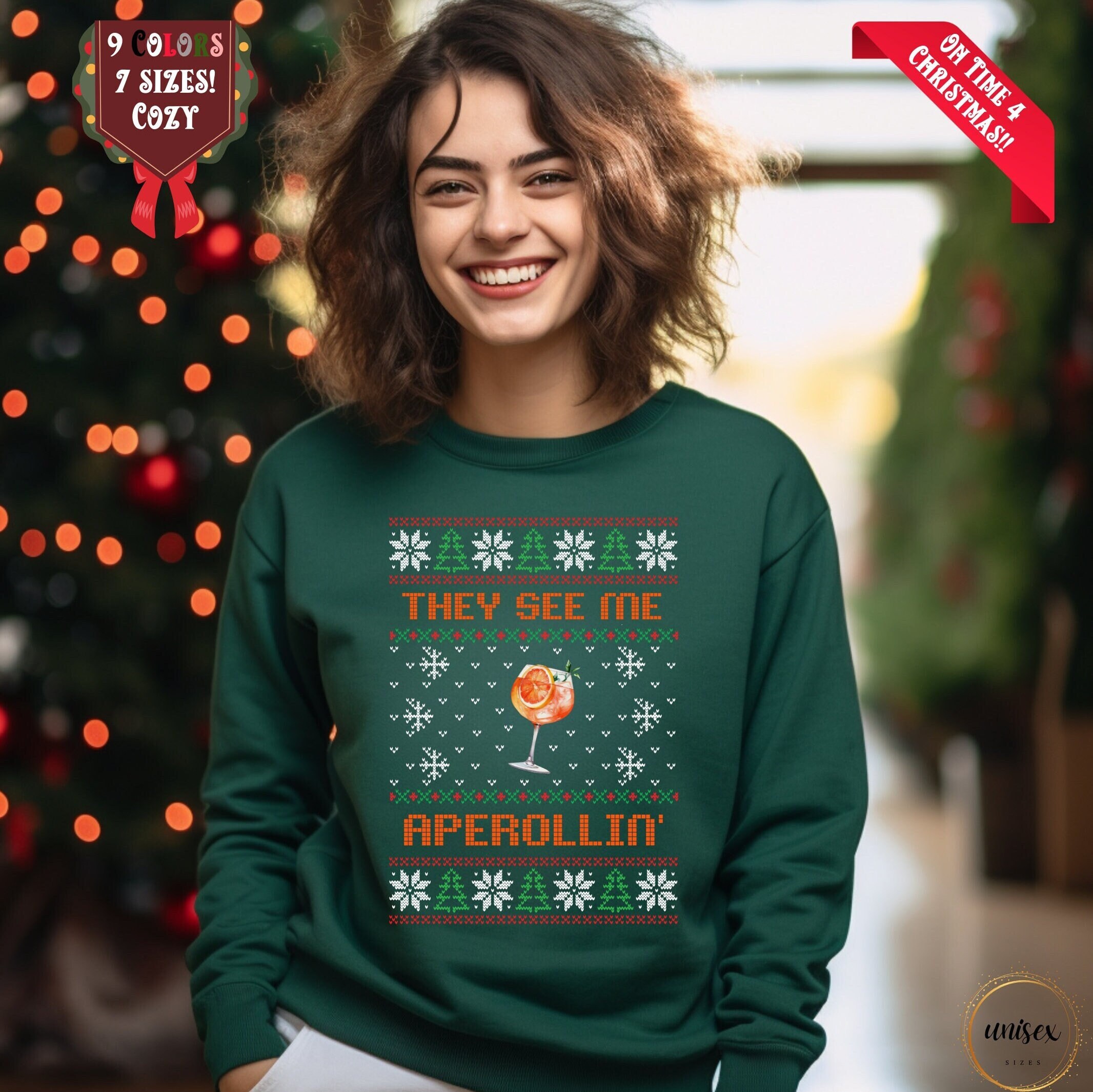 APEROL CHRISTMAS SWEATER, They See Me Aperollin' Sweater, Christmas ...