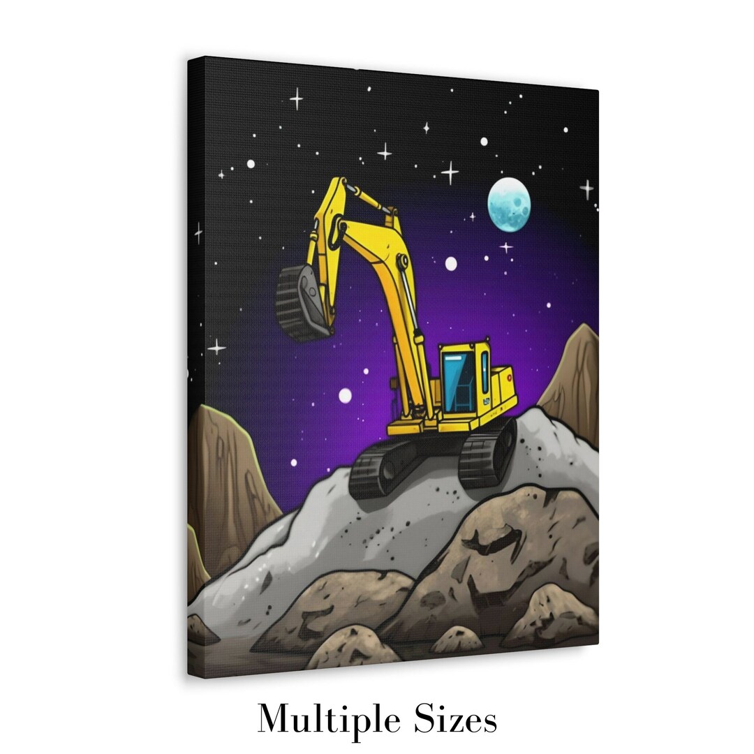 Cosmic Excavator Journey: Detailed Space Art Canvas Print Featuring ...