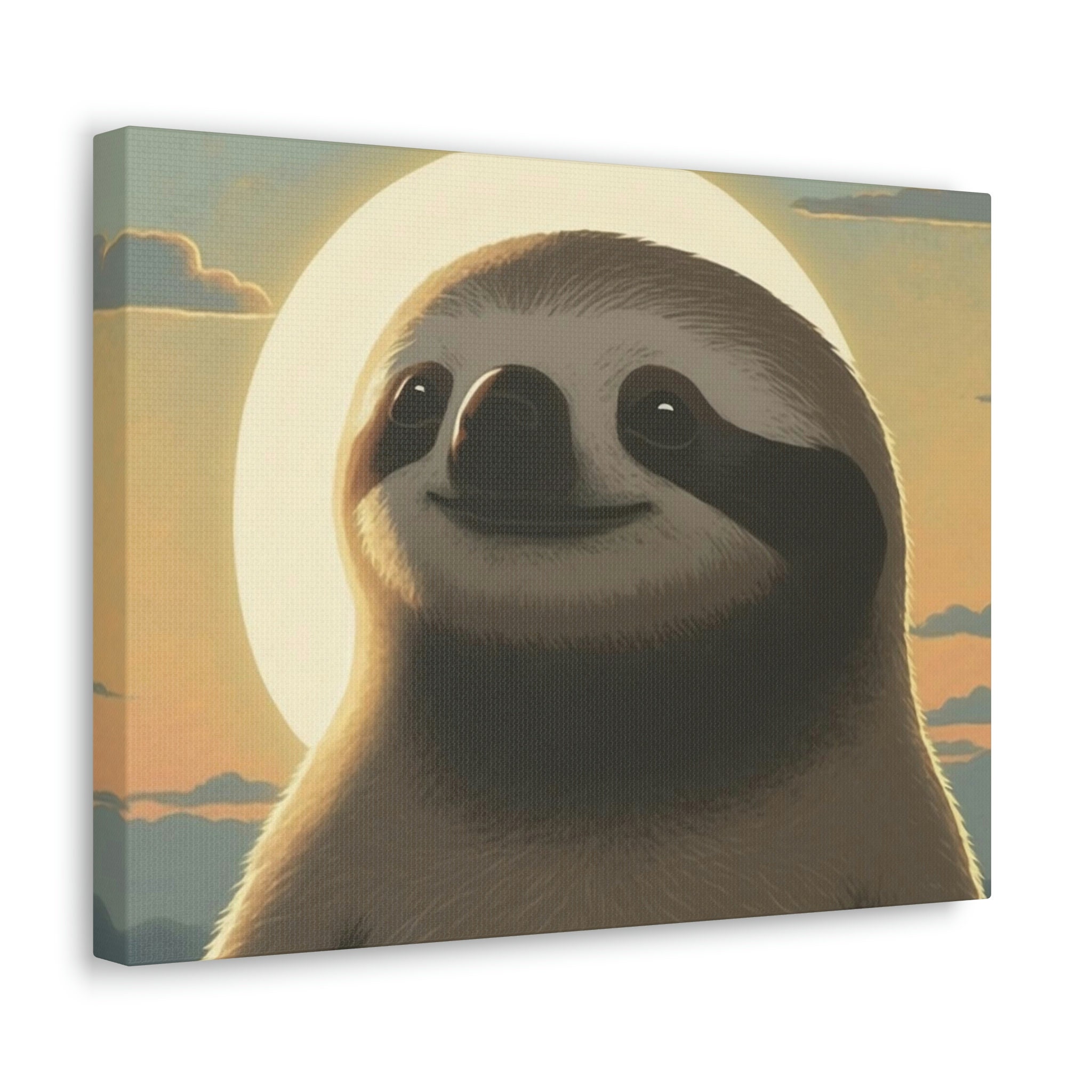 Premium Print: Cute Sloth Drawing Canvas Wall Art at Sunset - Etsy