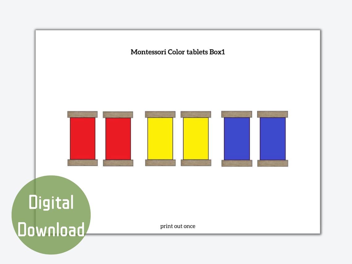 Montessori Colored Tablets Box 1 +box 2 Easy Printable Homeschool ...