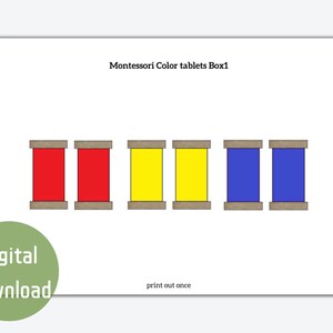 Montessori Colored Tablets Box 1 +box 2 Easy Printable Homeschool ...