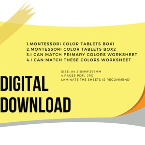 Montessori Colored Tablets Box 1 +box 2 Easy Printable Homeschool ...