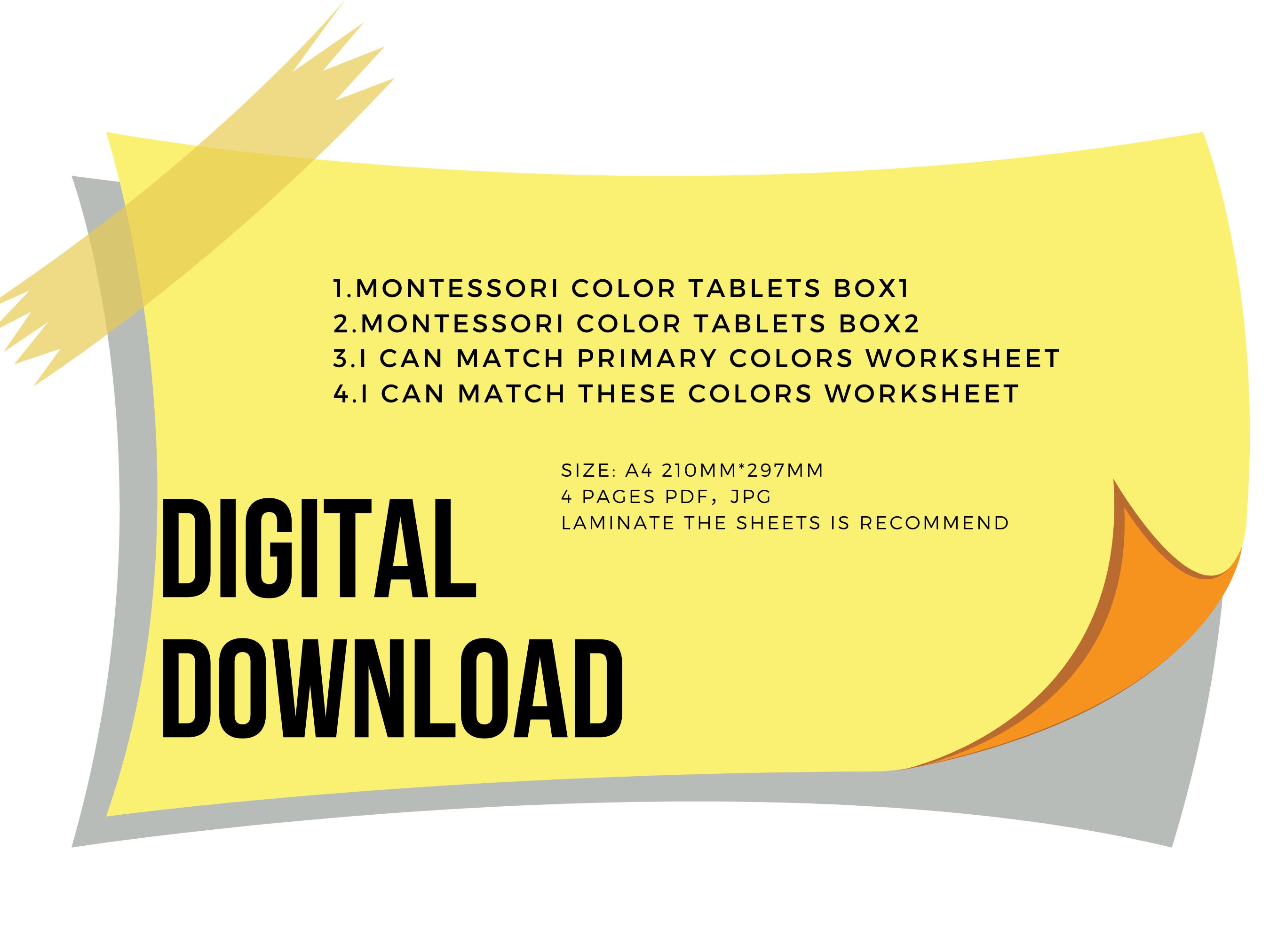 Montessori Colored Tablets Box 1 +box 2 Easy Printable Homeschool ...