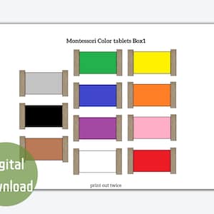 Montessori Colored Tablets Box 1 +box 2 Easy Printable Homeschool ...