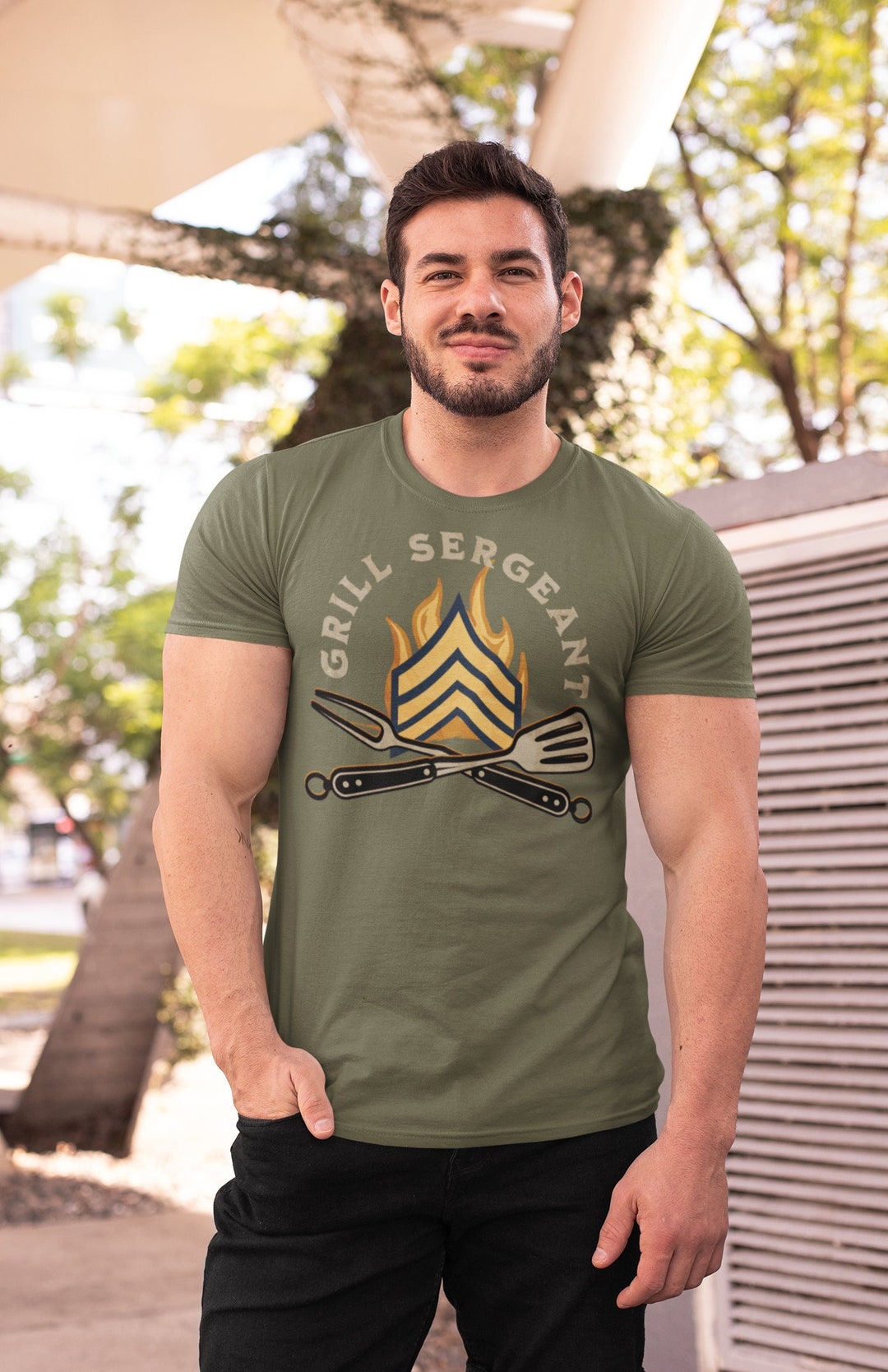 Grill Sergeant T Shirt, Bbq Lover Tshirt, Cooking Themed Tee, Mens ...