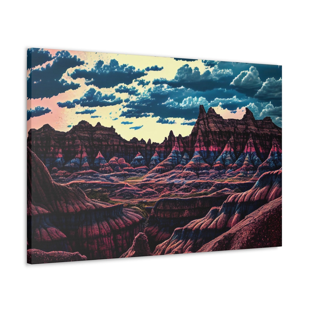 Badlands National Park Canvas Wall Art, South Dakota Horizontal Print ...