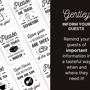 Hosting Signs for Guests, General Short Term Rental Signage, Airbnb STR ...