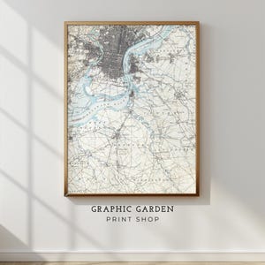 Philadelphia Vintage Map Printable, Geological Elevation Wall Art ...